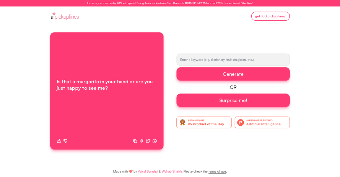 AI Pickup Lines Generator Reviews, Features, Pricing and Alternatives ...