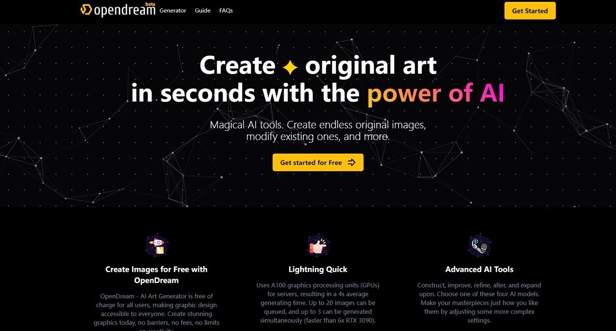OpenDream - AI Art Generator for Instant Masterpieces - Aitoolnet