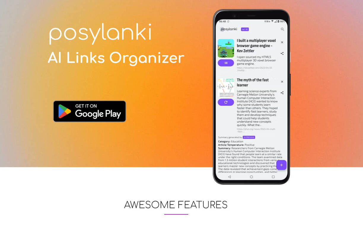 Posylanki - AI-Powered Link Organizer for Efficient Web Content Management - Aitoolnet