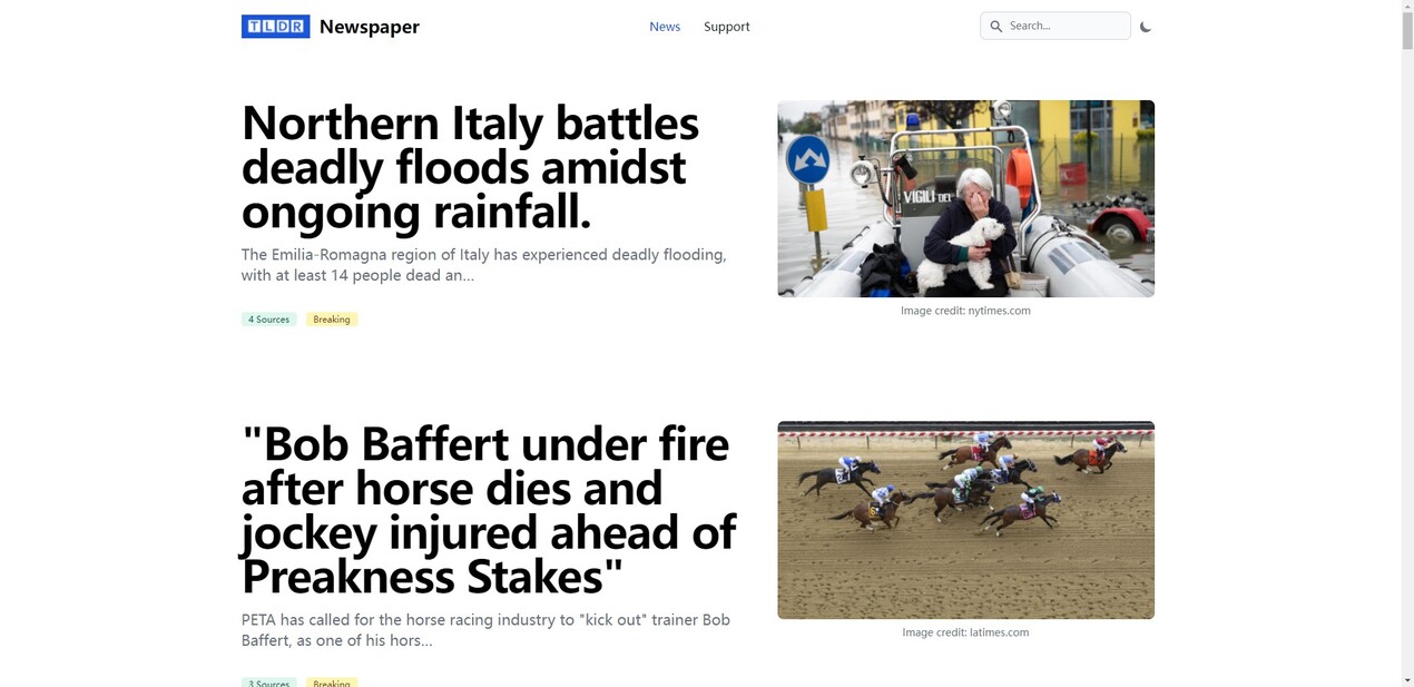 TL:DR Newspaper 評論、功能、價格和替代方案 - Aitoolnet