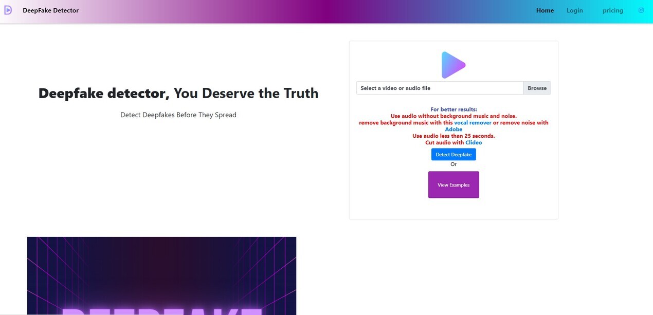 Deepfake detector 리뷰, 기능, 가격 및 대체품 - Aitoolnet