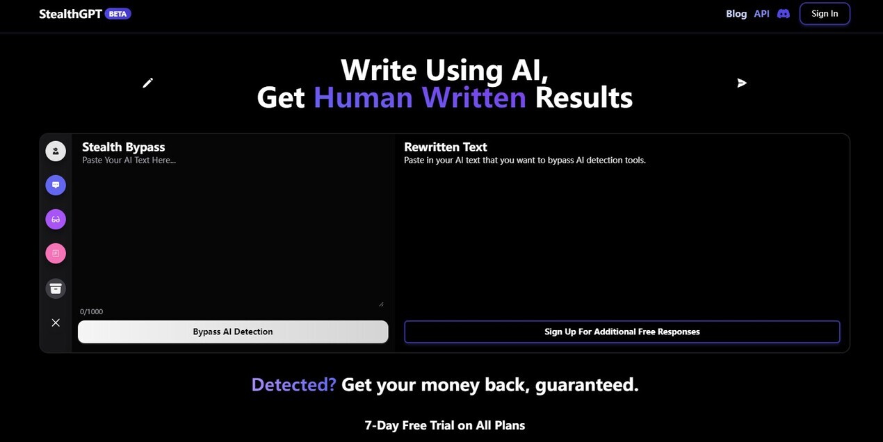 StealthGPT Ai - Undetectable AI Content, Unmatched Originality - Aitoolnet