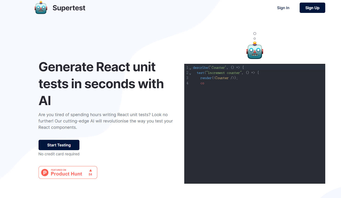 Supertest AI - AI-Driven Unit Test Creator for React - Aitoolnet
