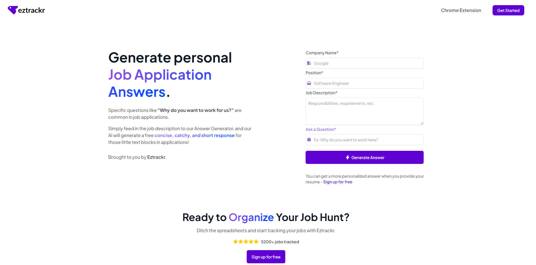 Job Application Answer Generator - AI-Powered Job Application Responses ...