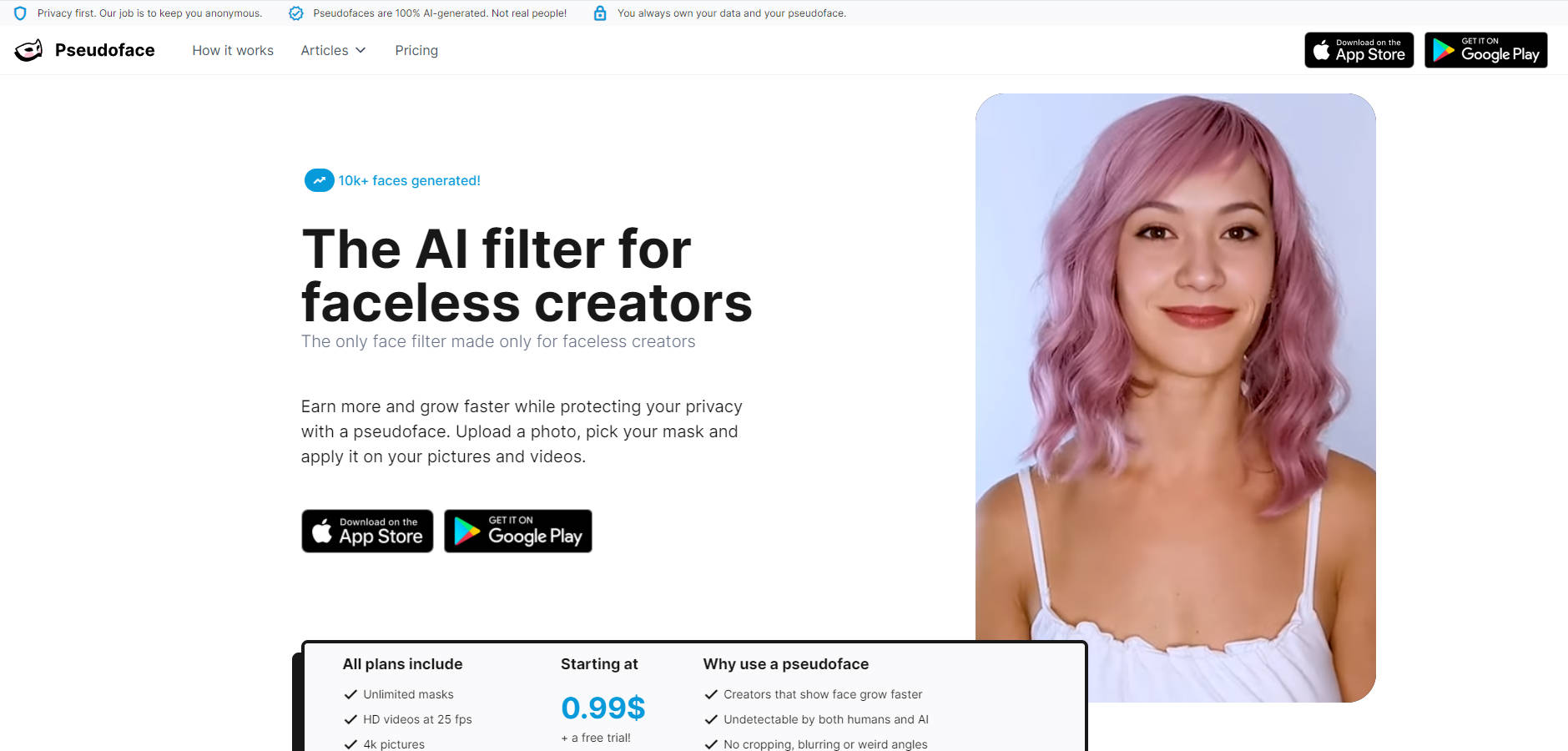 Pseudoface Reviews, Features, Pricing and Alternatives - Aitoolnet
