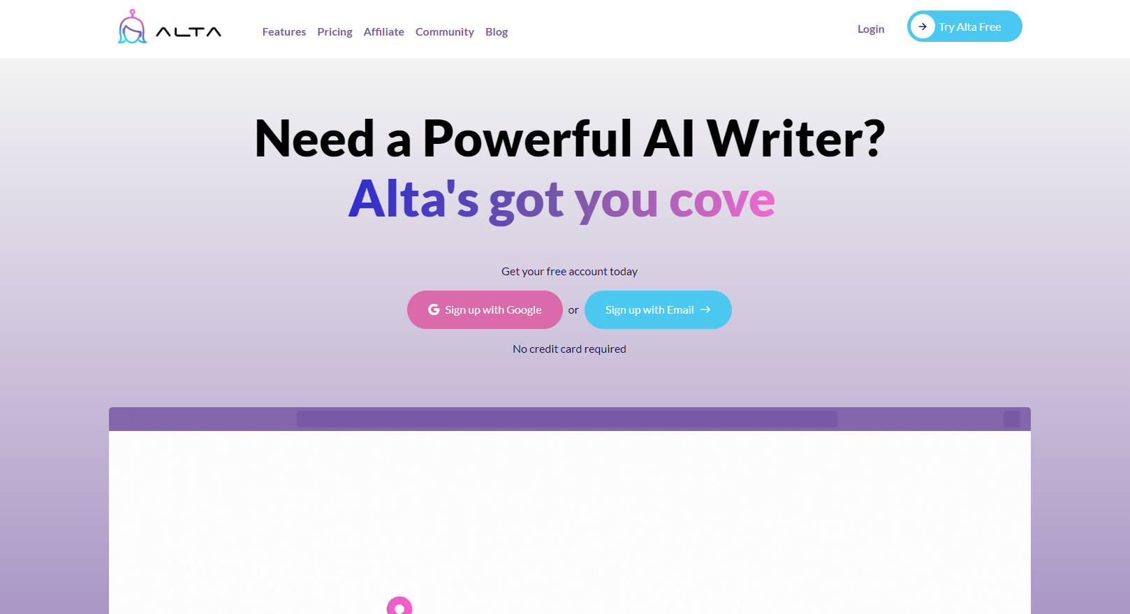 Alta AI - Elevate Writing, Boost Productivity with AI - Aitoolnet