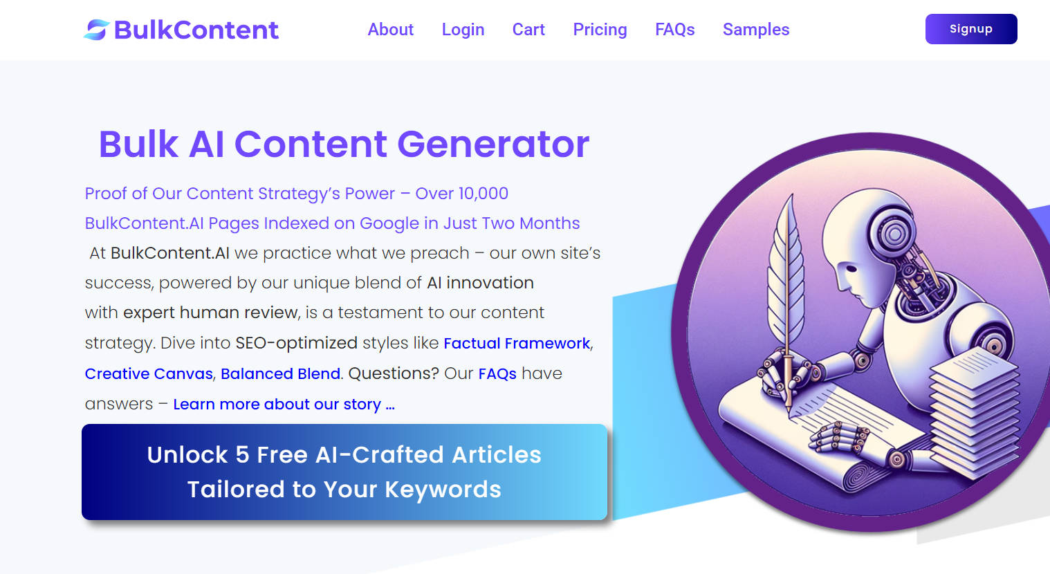 BulkContent.ai - AI-Driven SEO Content Creator: Precision, Creativity, Balance - Aitoolnet