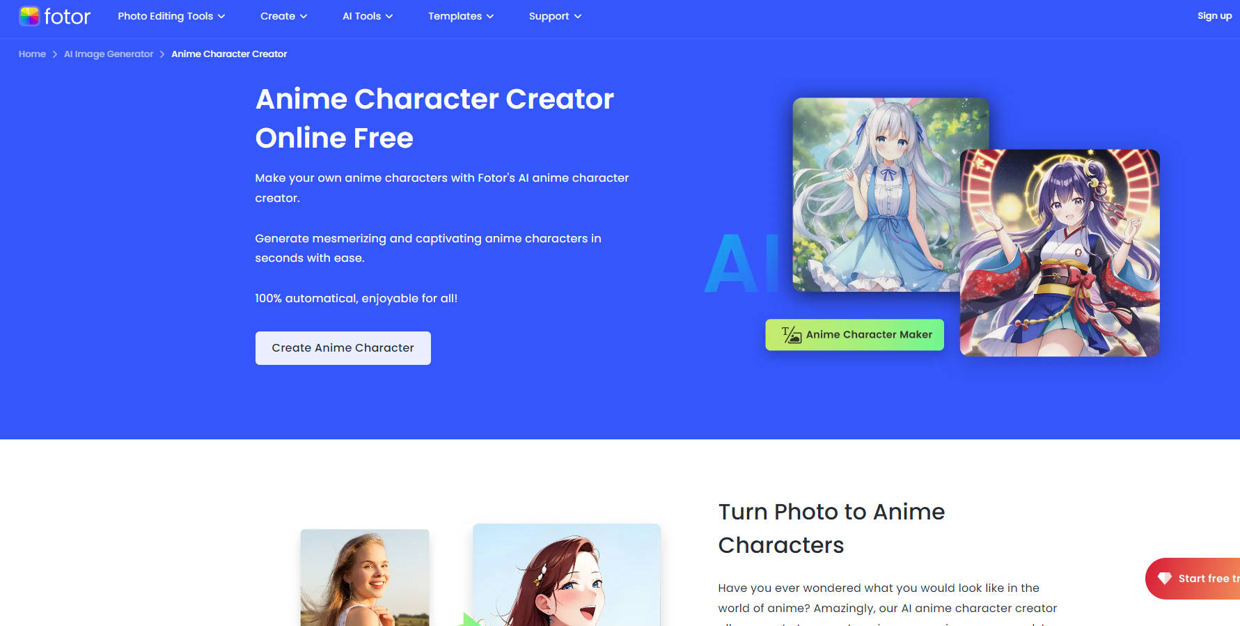 Anime Character Creator by Fotor - Transform Into Anime: Your Avatar ...