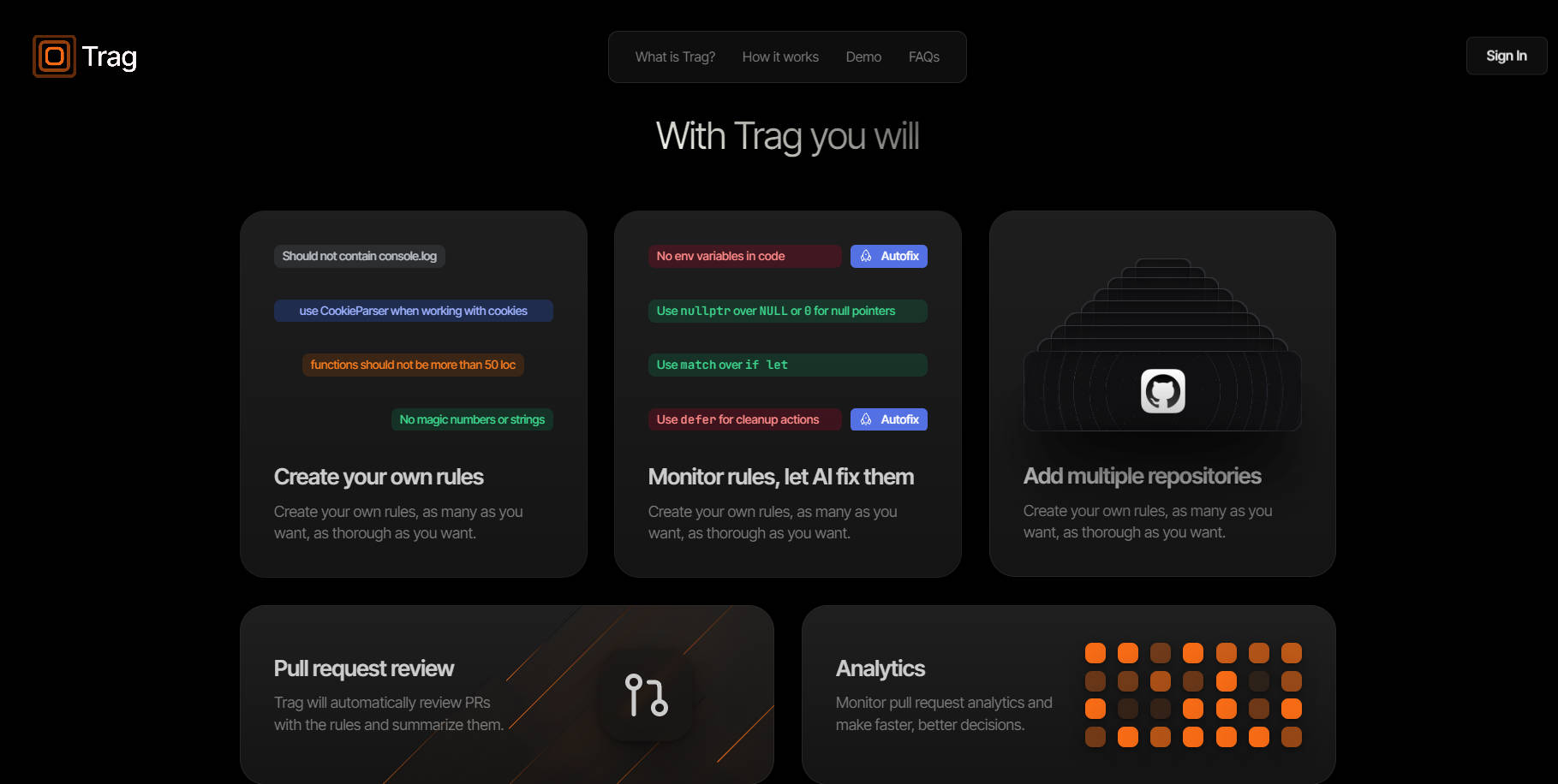 Trag AI - AI Code Review for Faster, Higher-Quality Code - Aitoolnet