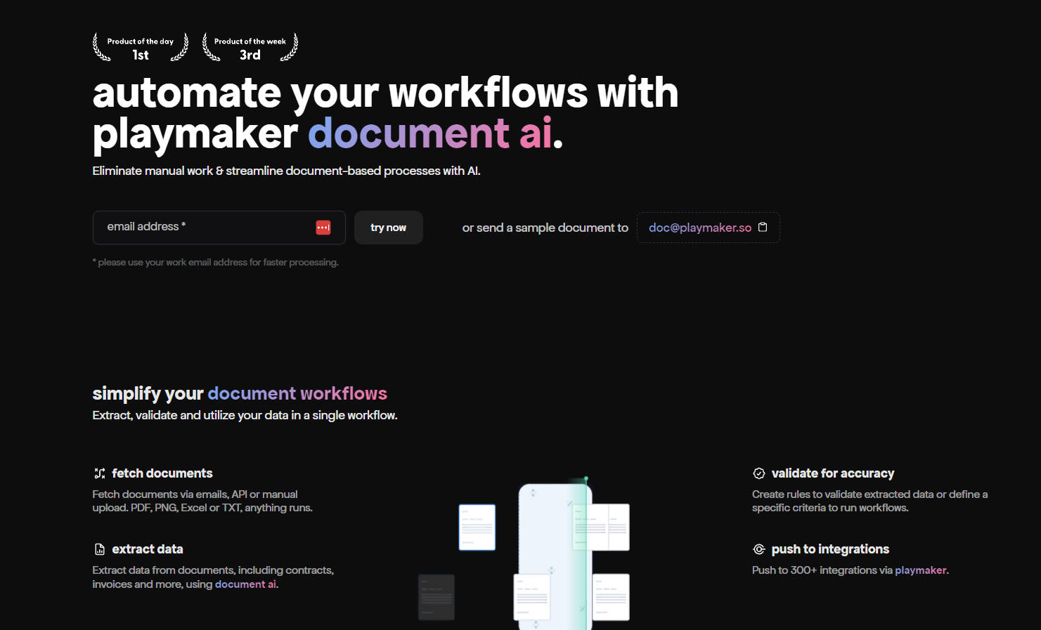 Playmaker Document AI - Streamline Workflows, Automate Document Processing Effortlessly - Aitoolnet