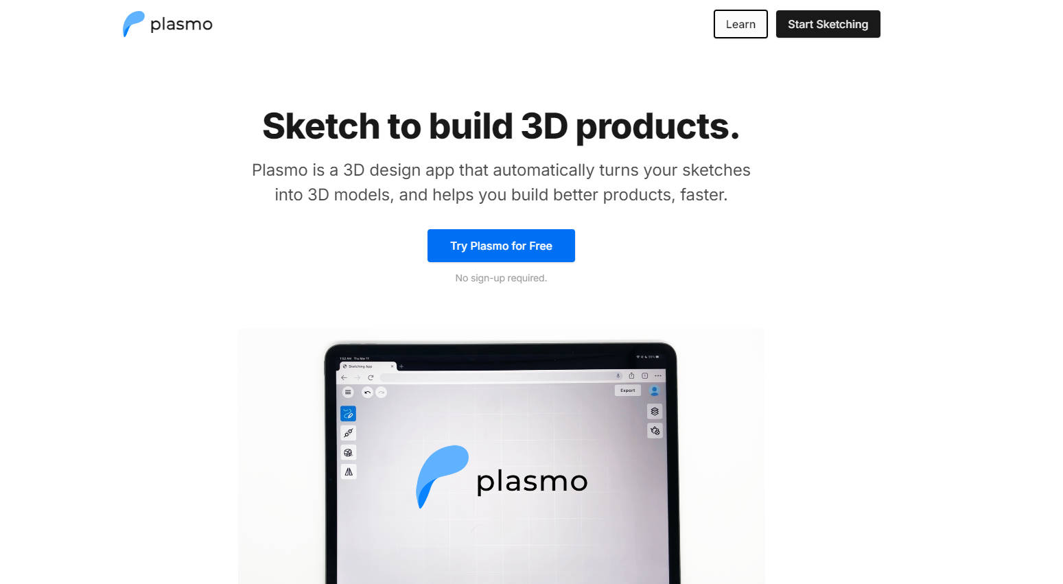 Plasmo - Sketch to build 3D products - Aitoolnet