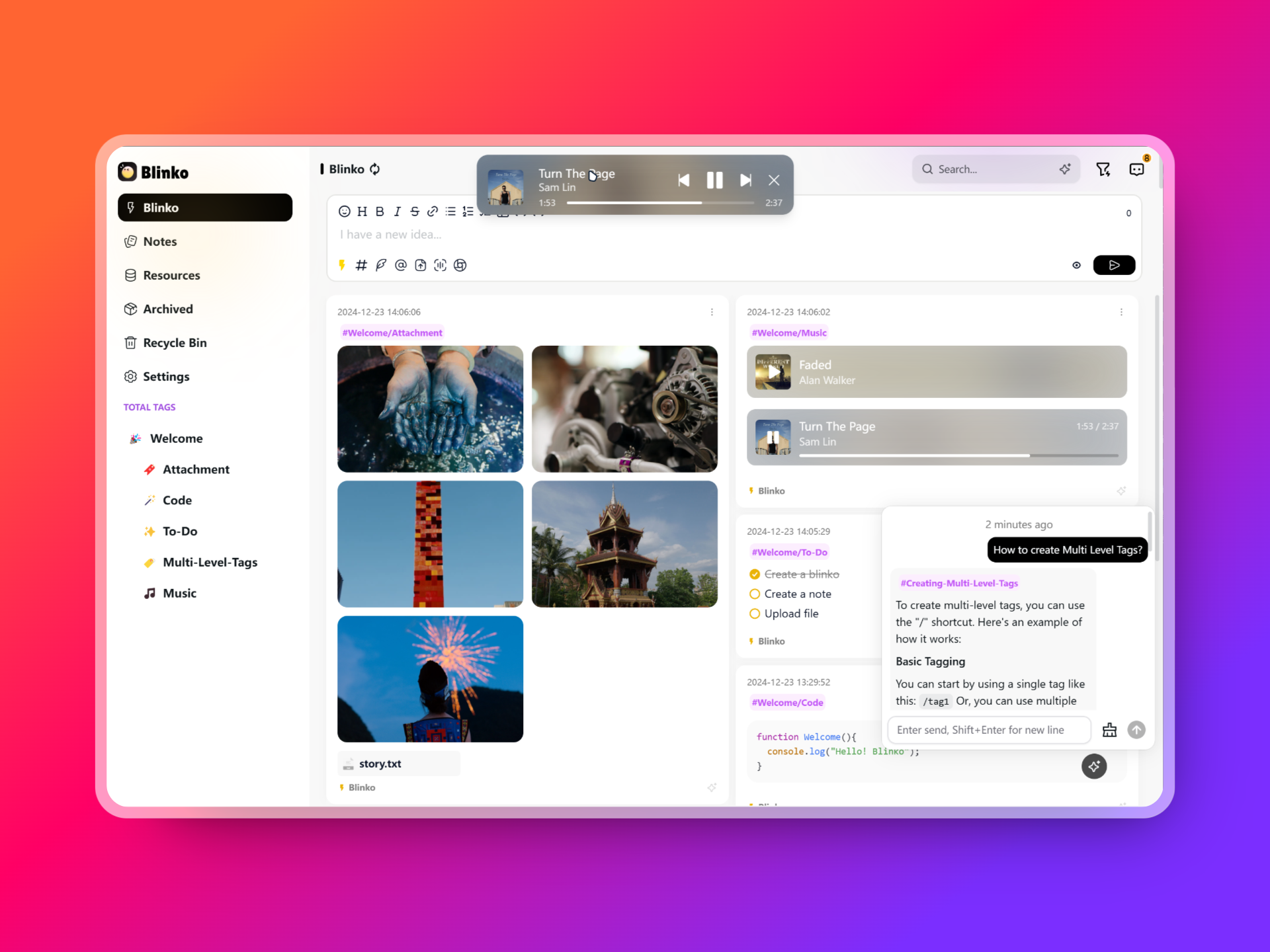 Blinko - Capture and Organize Your Ideas Effortlessly with AI - Aitoolnet
