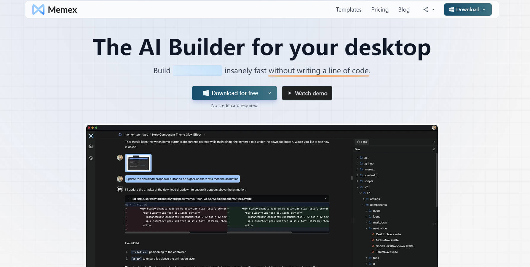 Memex - The AI Builder for your desktop - Aitoolnet