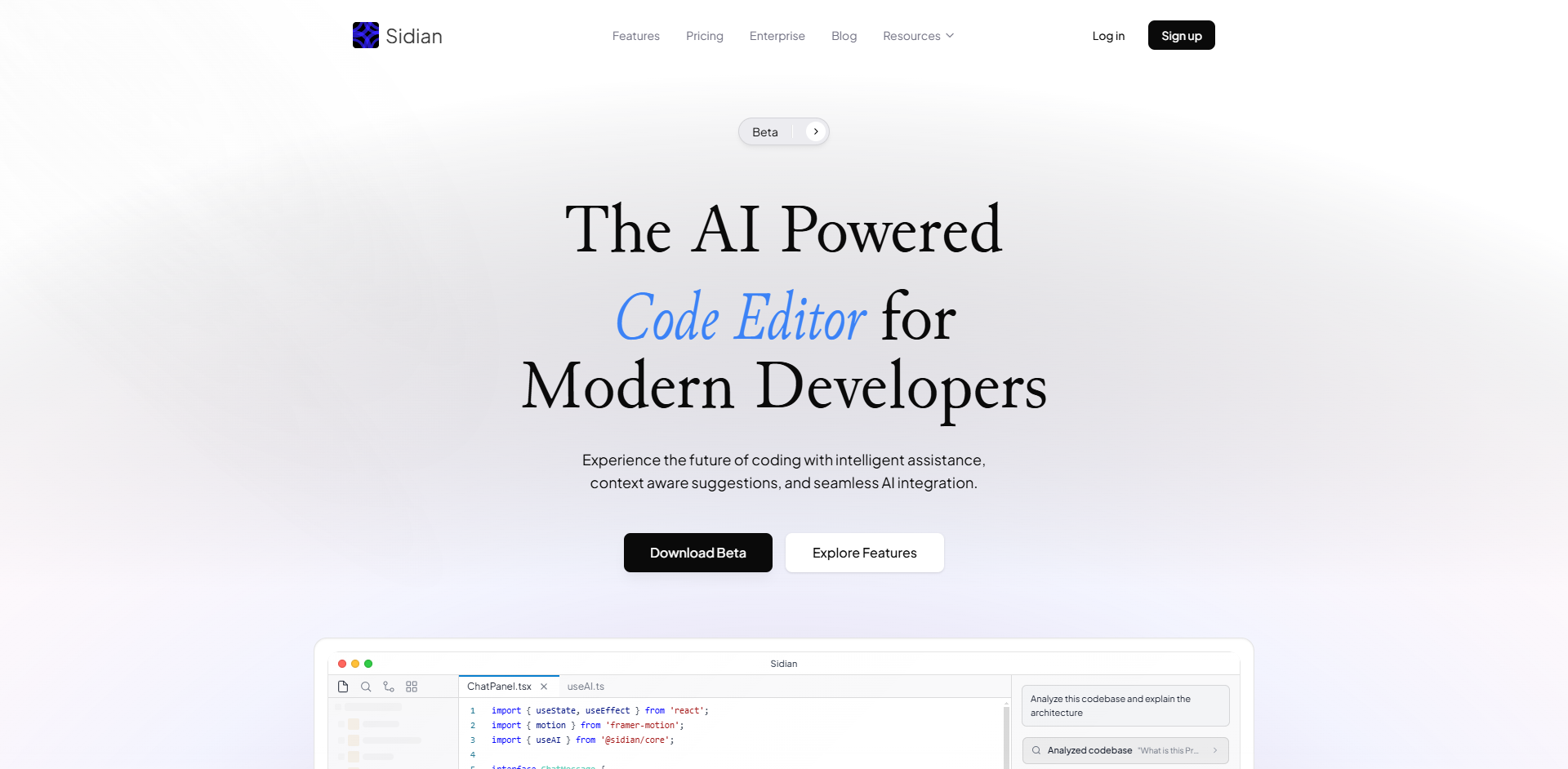 Sidian - Build faster with a context-aware AI coding companion - Aitoolnet