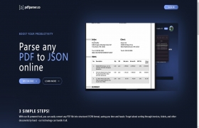 PDFParser - 轻松的PDF转JSON转换器，实现流程化工作流 - Aitoolnet