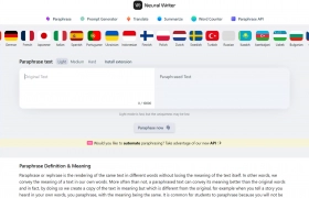 NeuralWriter - AI Paraphrasing for Unique, Human-Like Text - Aitoolnet